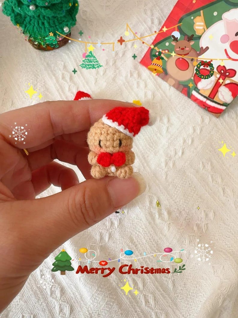 Mini Christmas Crochet PDF Pattern - Bundle 5in1 Mini Xmas Keychain ...