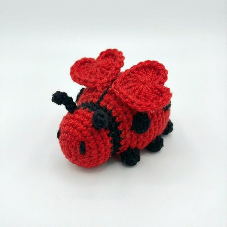 Mini Love Bug Crochet PDF Pattern - How to Crochet Mini Heart Bug ...