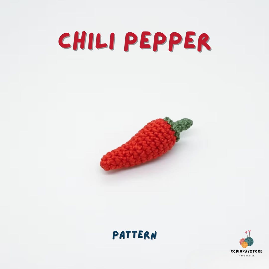 Chili Pepper Crochet Pattern PDF, Hot Pepper Amigurumi DIY, Cute ...