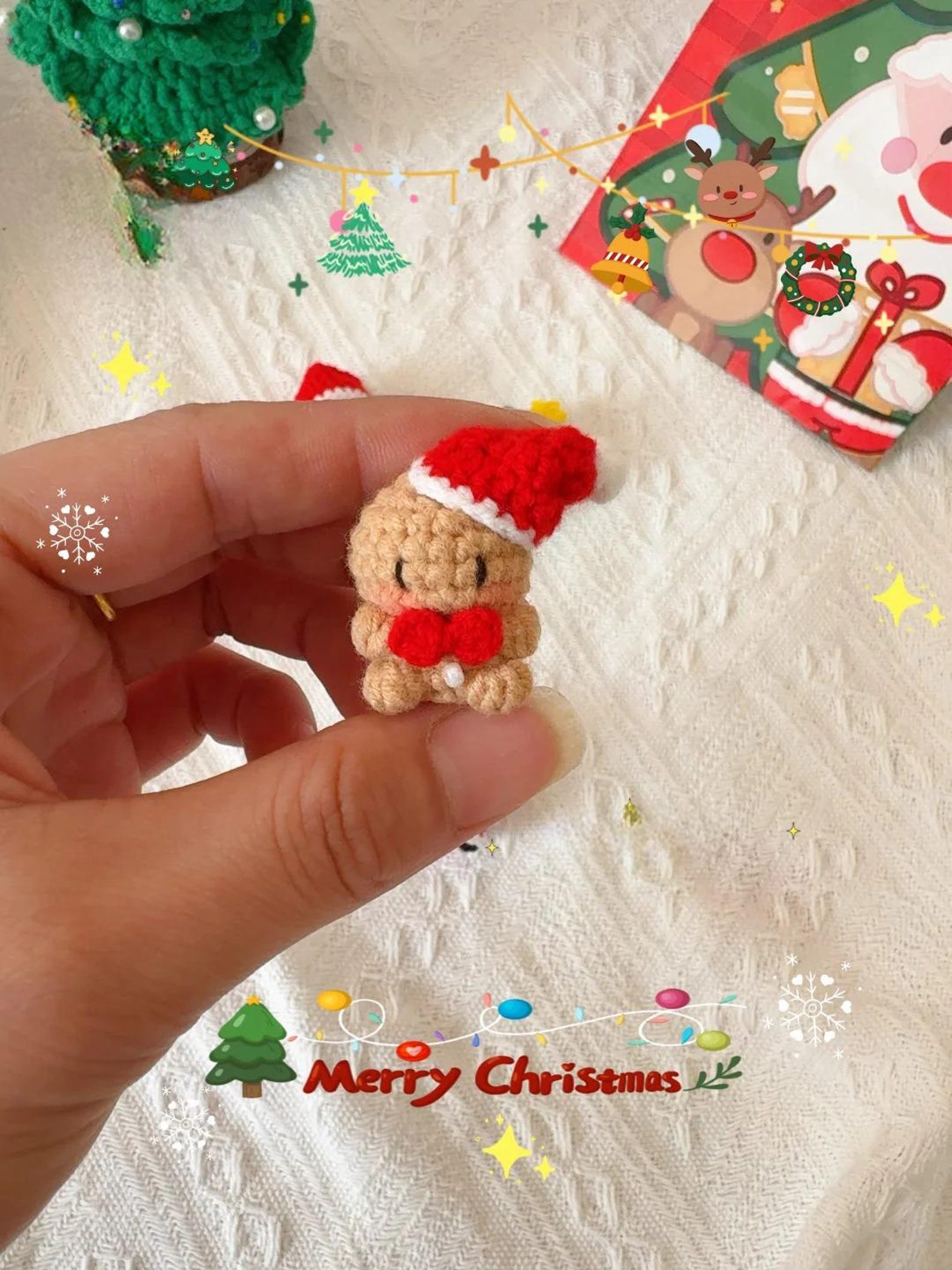 Mini Christmas Crochet PDF Pattern - Bundle 5in1 Mini Xmas Keychain ...