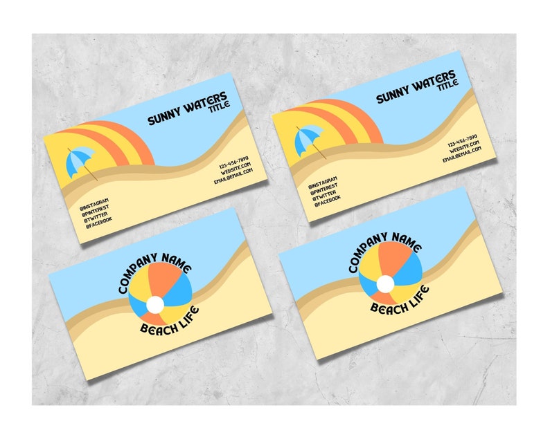 2 Sided Business Card Template - Editable Canva Business Card Design ...