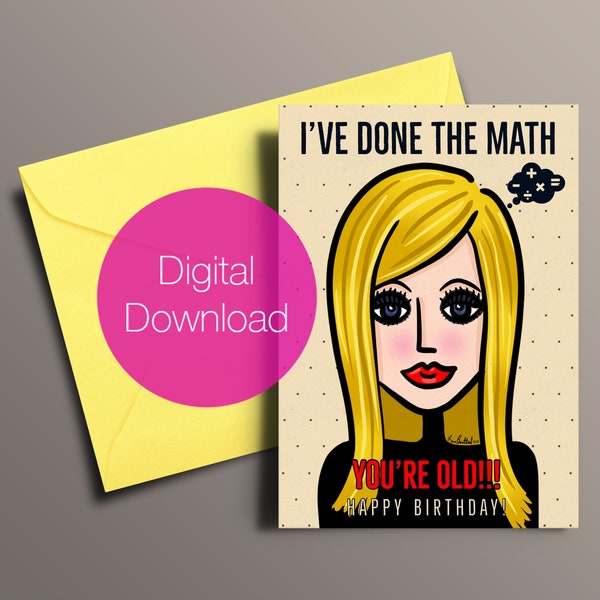 Digital Math Birthday Card - Etsy
