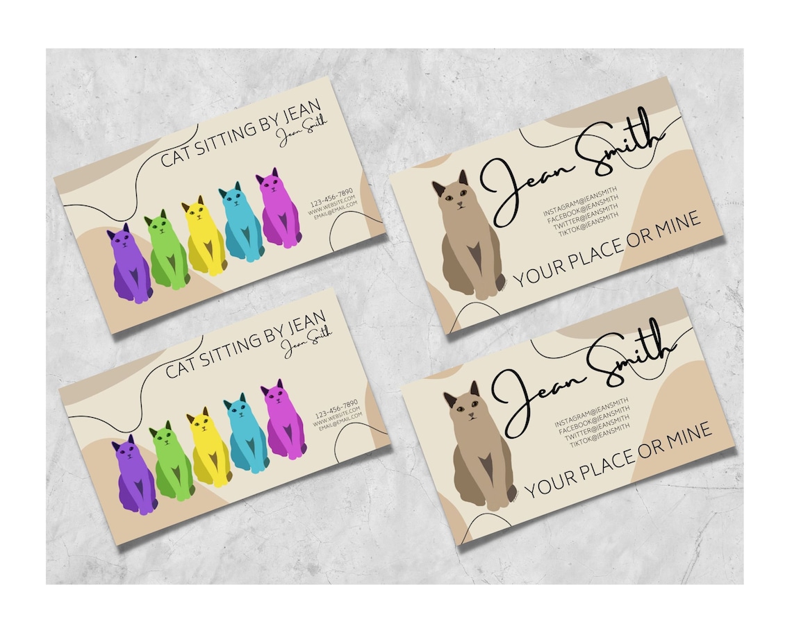 2 Sided Business Card Template - Editable Canva Business Card Design ...