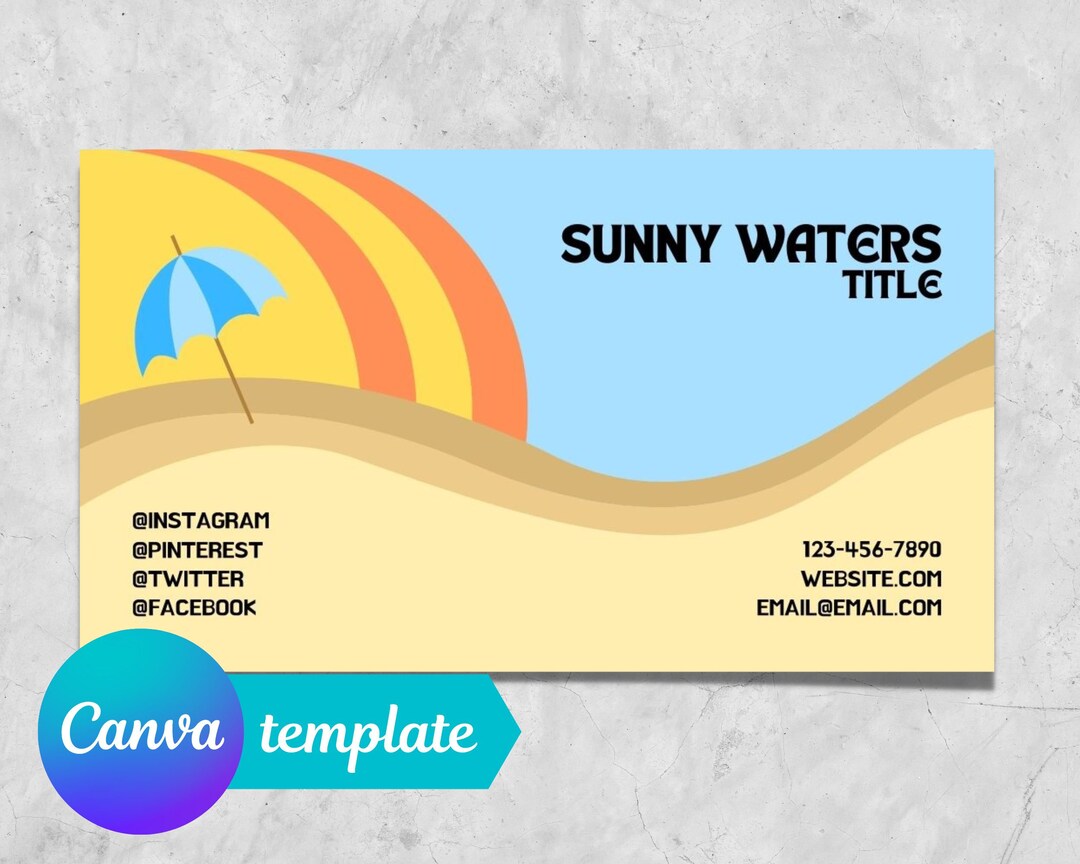 2 Sided Business Card Template - Editable Canva Business Card Design ...