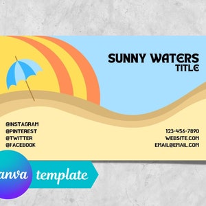 2 Sided Business Card Template - Editable Canva Business Card Design ...