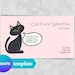 Business Card Template - Editable Canva Business Card Design - Cat ...