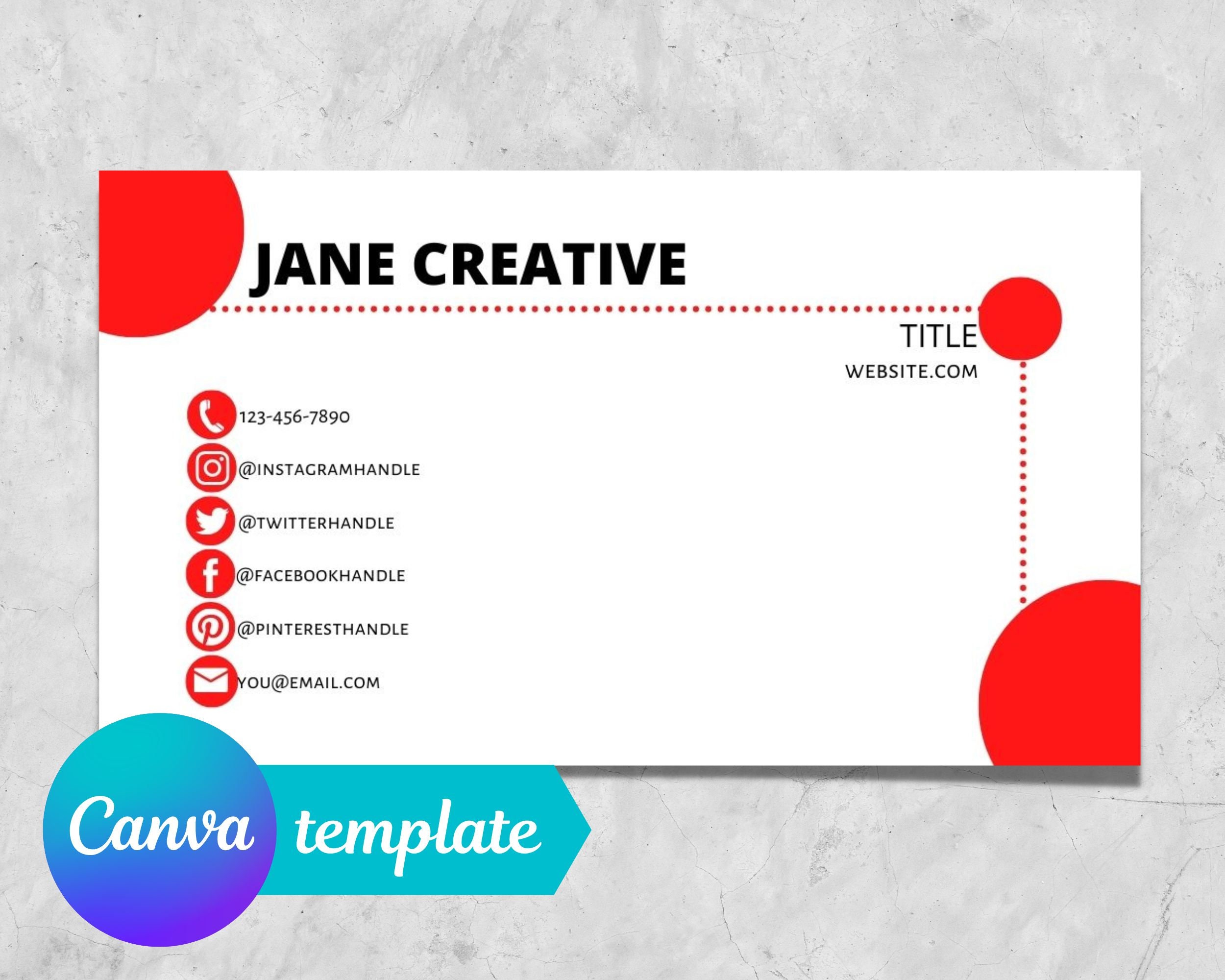 1 Sided Business Card Template - Editable Canva Business Card Design ...