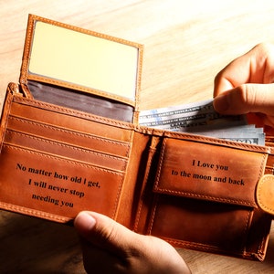 Engraved Genuine Leather Wallet,personalized Wallet,men Wallet ...