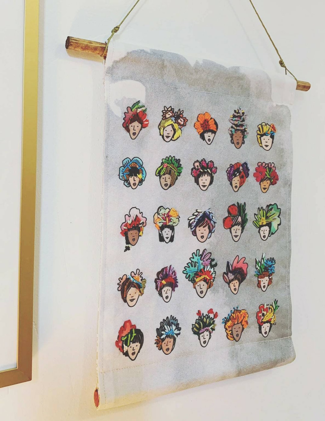 Embroidery, Wall Banner, Embroidery Banner, Girls Characters, Handmade ...