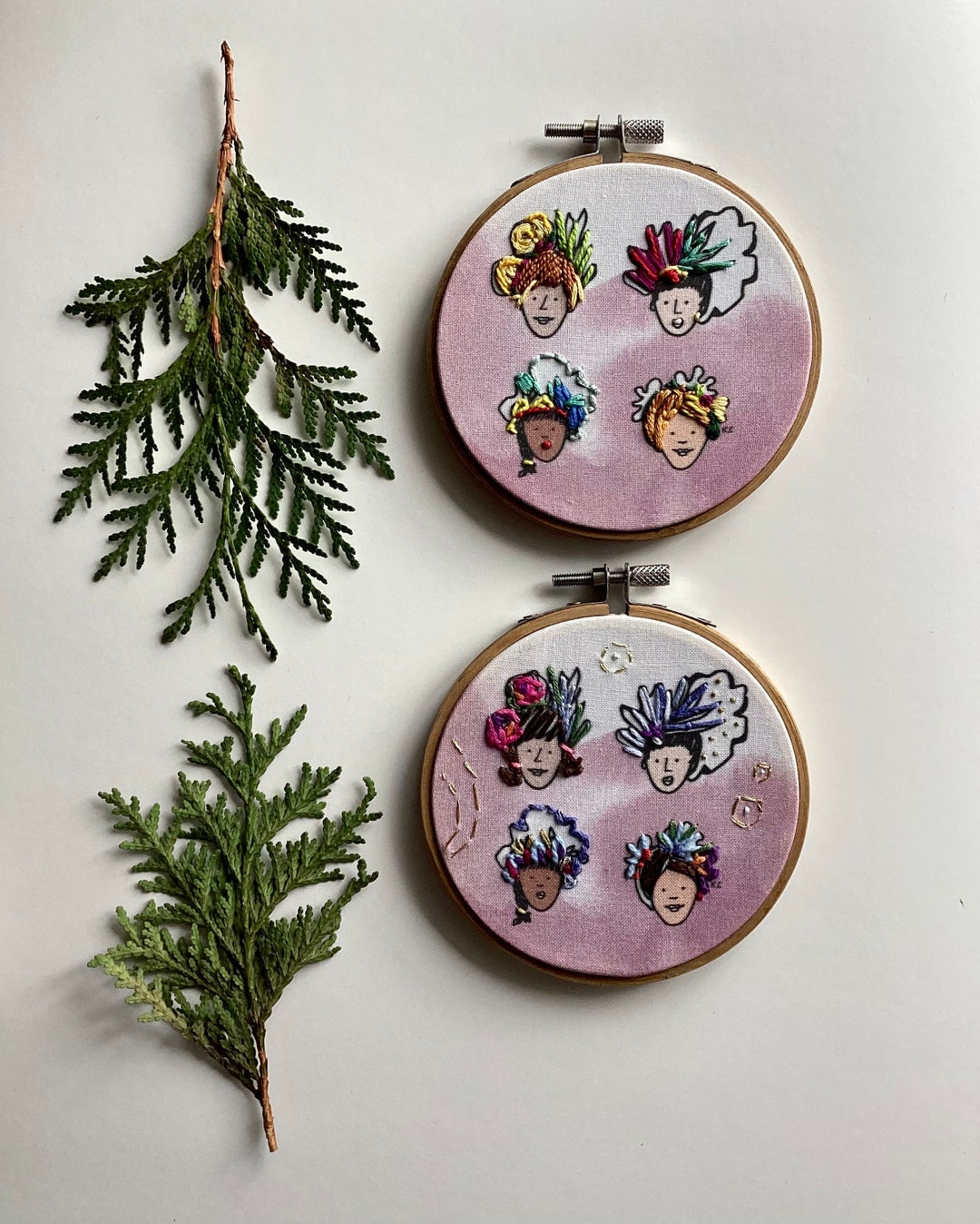 Duo, 2 Cerceaux, Poétiques, Bouche Cousue, Broderie, Décor, Décor ...