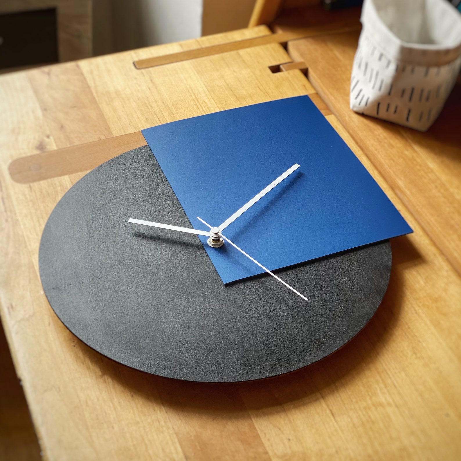 Royal Blue Abstract Wall Clock: Geometric Bauhaus Home Decor - Etsy