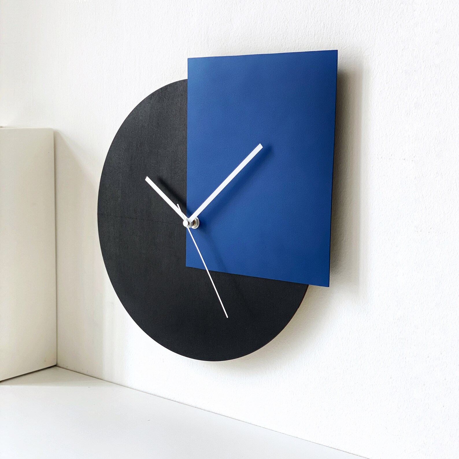 Royal Blue Abstract Wall Clock: Geometric Bauhaus Home Decor - Etsy