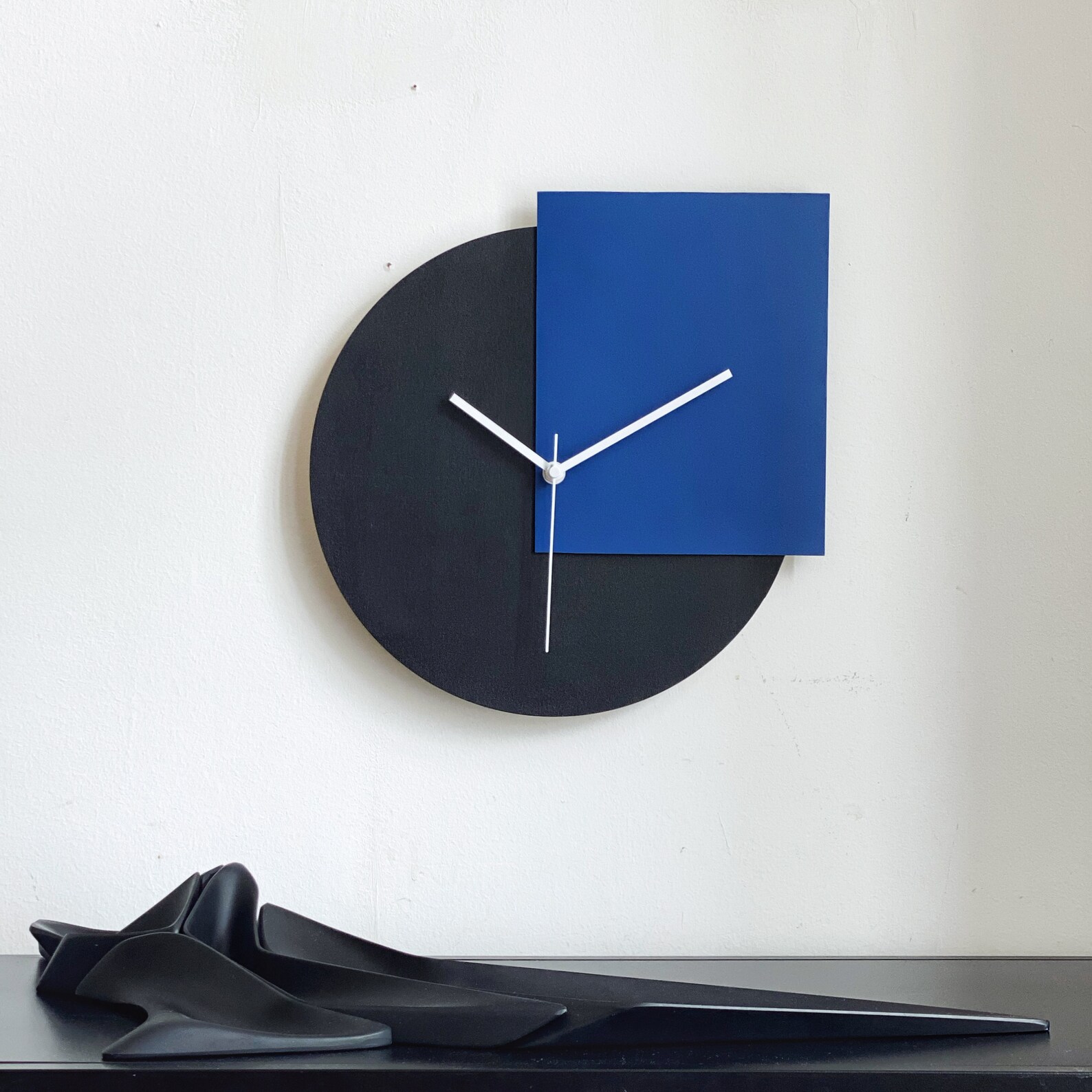 Royal Blue Abstract Wall Clock: Geometric Bauhaus Home Decor - Etsy