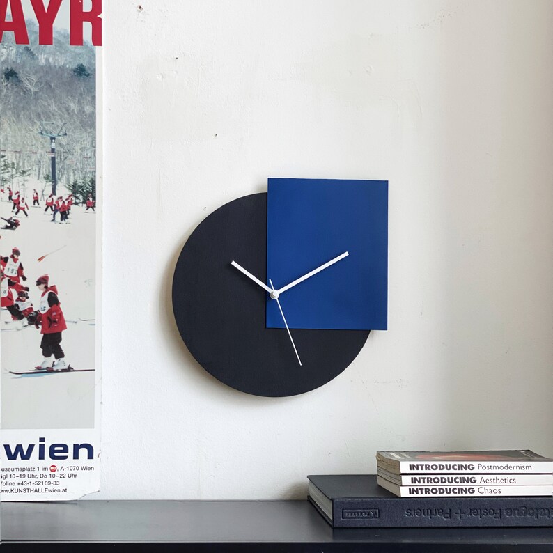 Royal Blue Abstract Wall Clock: Geometric Bauhaus Home Decor - Etsy
