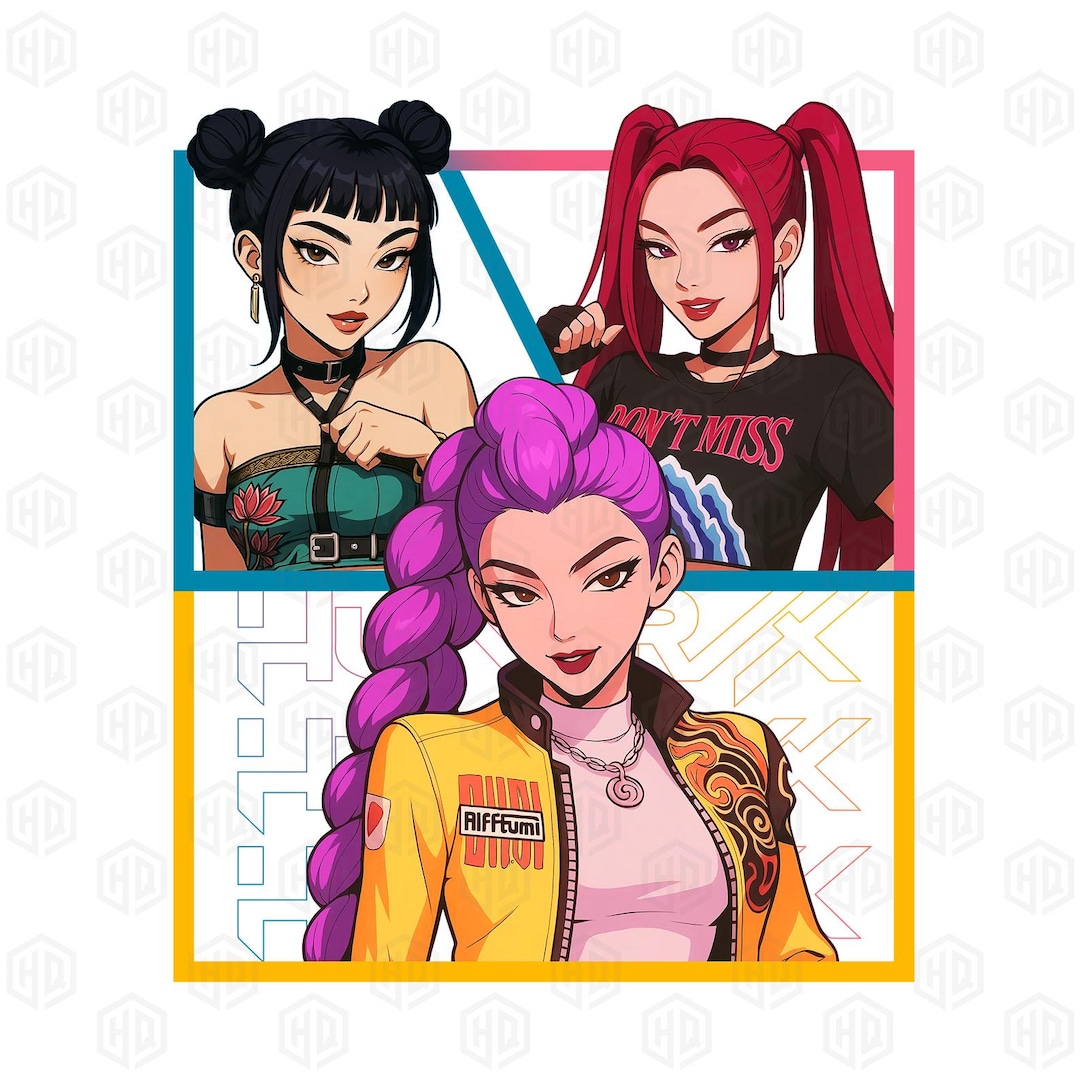 Kpop Demon Hunters Png, Huntrix Girl Png, Kpop Idol Group Png, Mira, Rumi, Joey Png, Demon ...