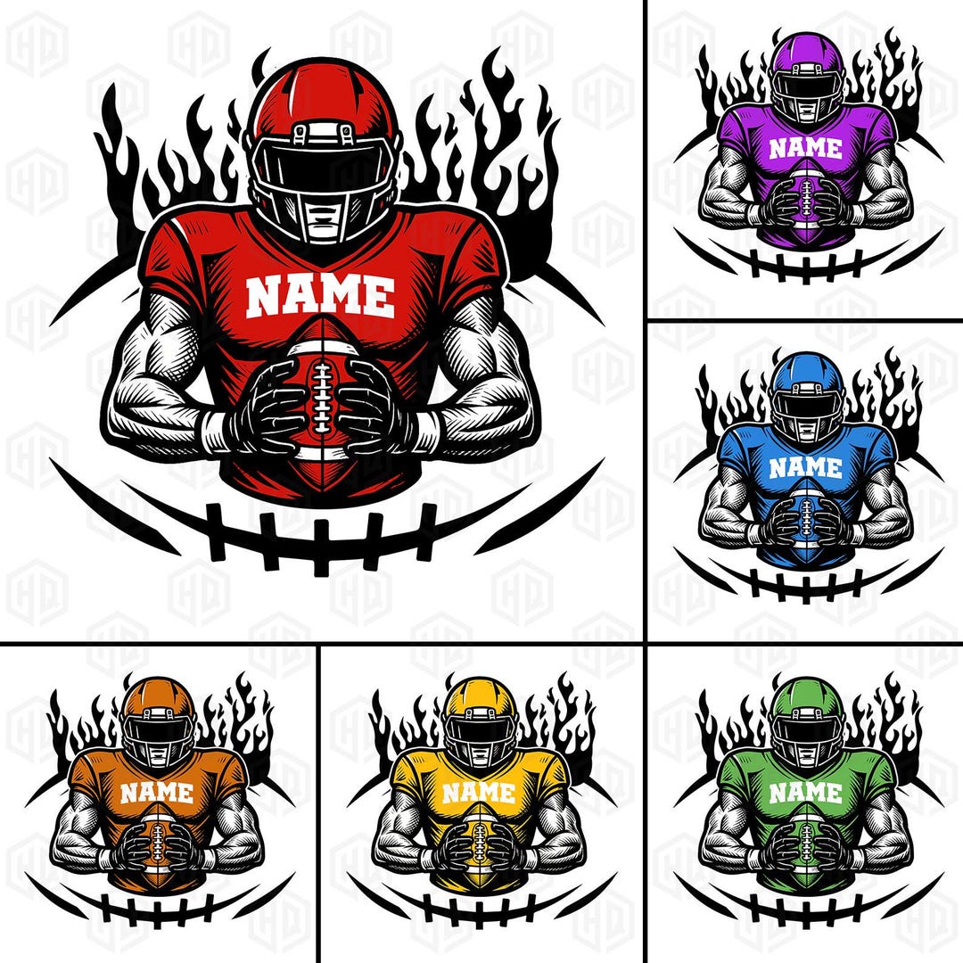 Custom Football Player Png Bundle, Custom Football Season Png, Football ...