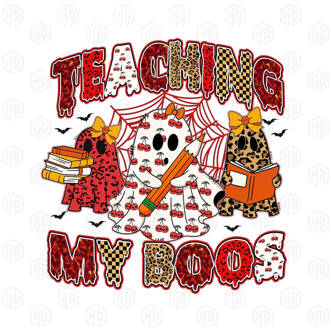 Retro Spooky Teacher Png, Halloween Cute Ghost Teacher Png, Teacher Boo ...