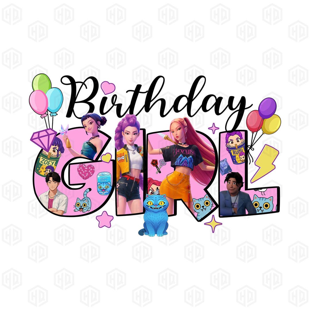Huntrix Birthday Png, Birthday Girl Png, Kpop Demon Hunters Png ...