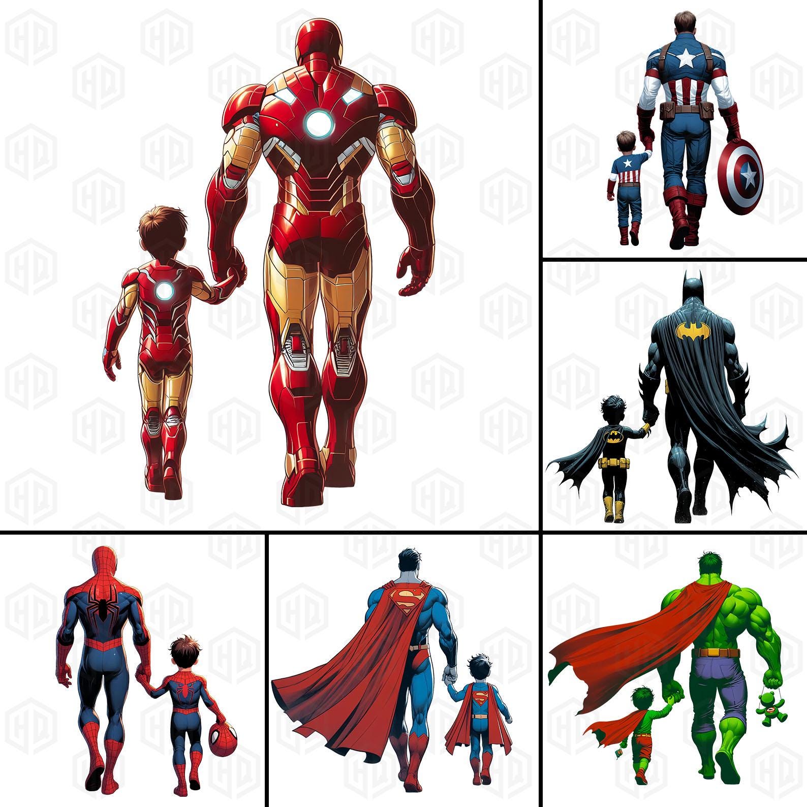 Superhero Dad and Son, Super Dad Png, Superhero Dad Png, Baby Super Dad ...