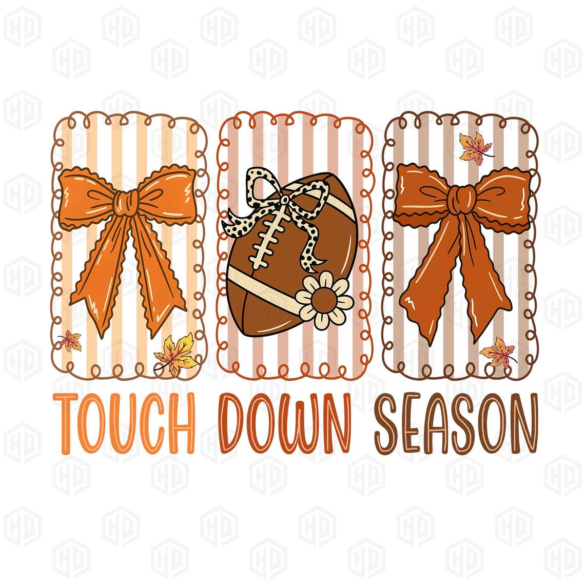 Retro Football Touchdown Season Png, Football Coquette Bow Png, Autumn ...