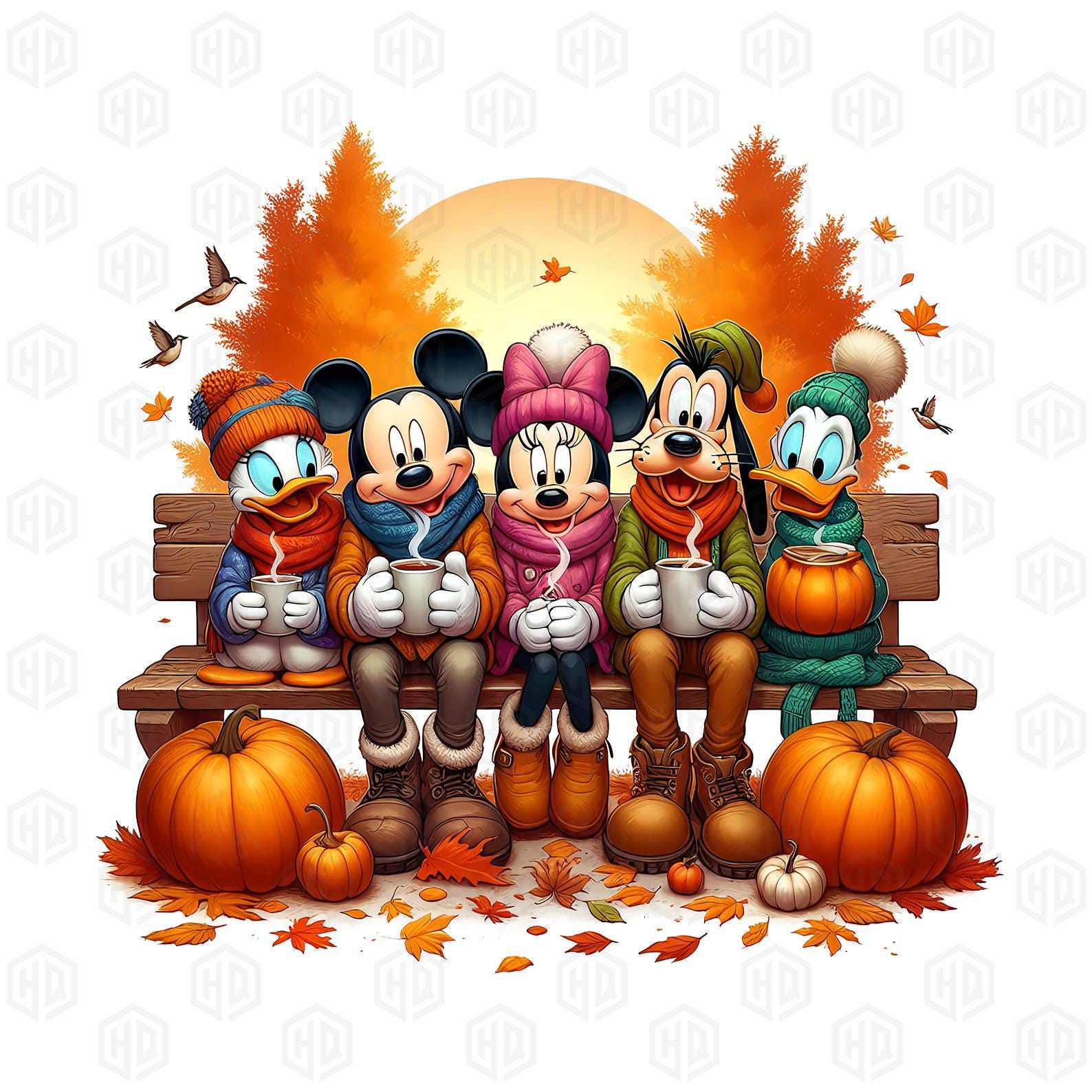 Retro Fall Cartoon Mouse Coffee Png, Halloween Mouse Png, Fall Mouse ...