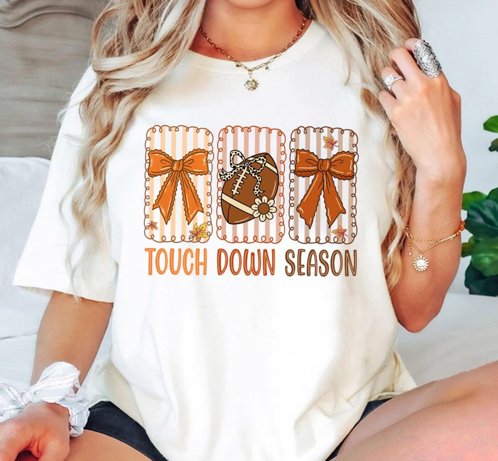 Retro Football Touchdown Season Png, Football Coquette Bow Png, Autumn ...