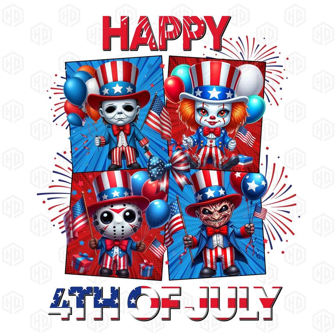 Horror Characters 4th of July Png, 4th of July Png, America Killing It ...