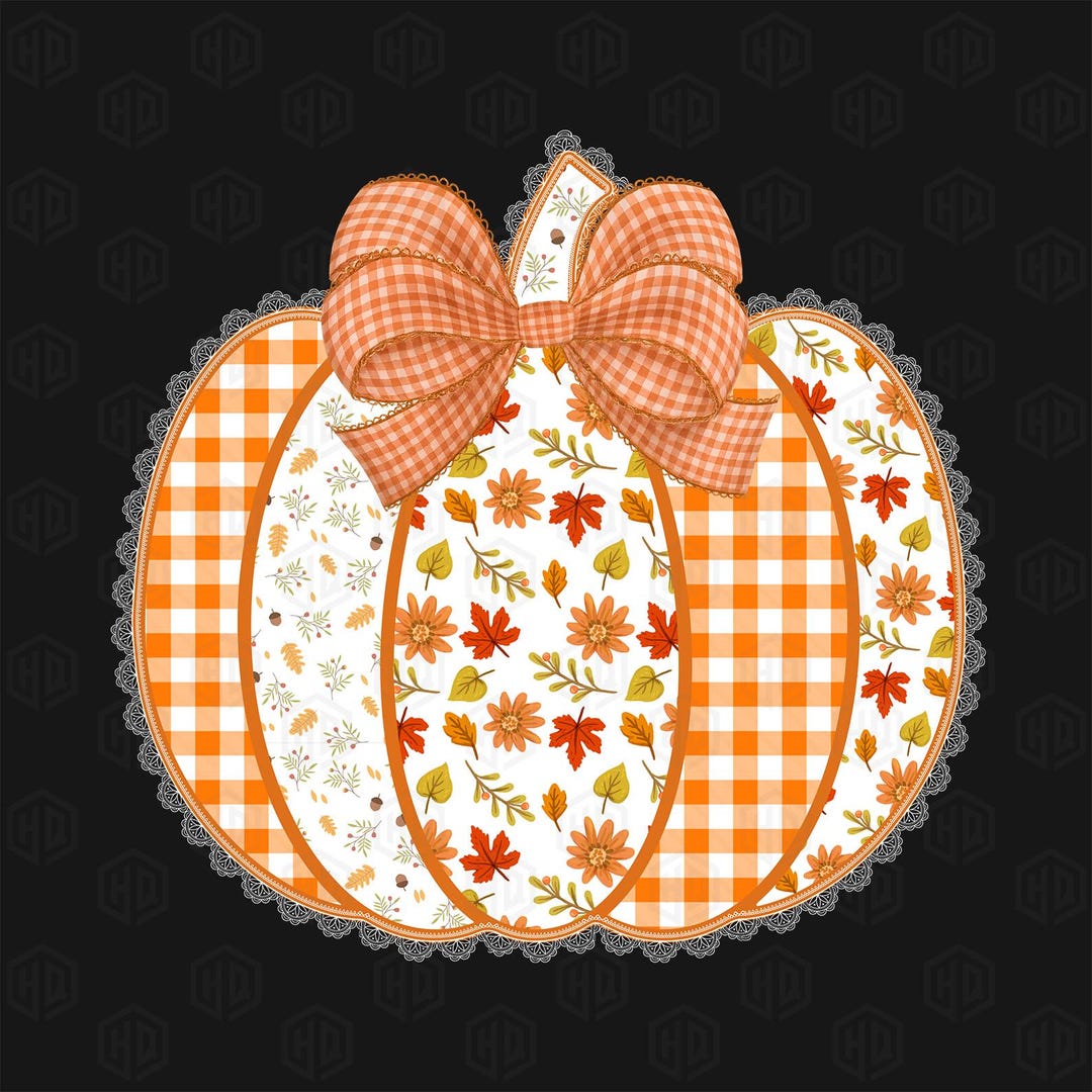 Boho Floral Pumpkin Png, Pumpkin Lace Png, Autumn Png, Boho Fall Png ...