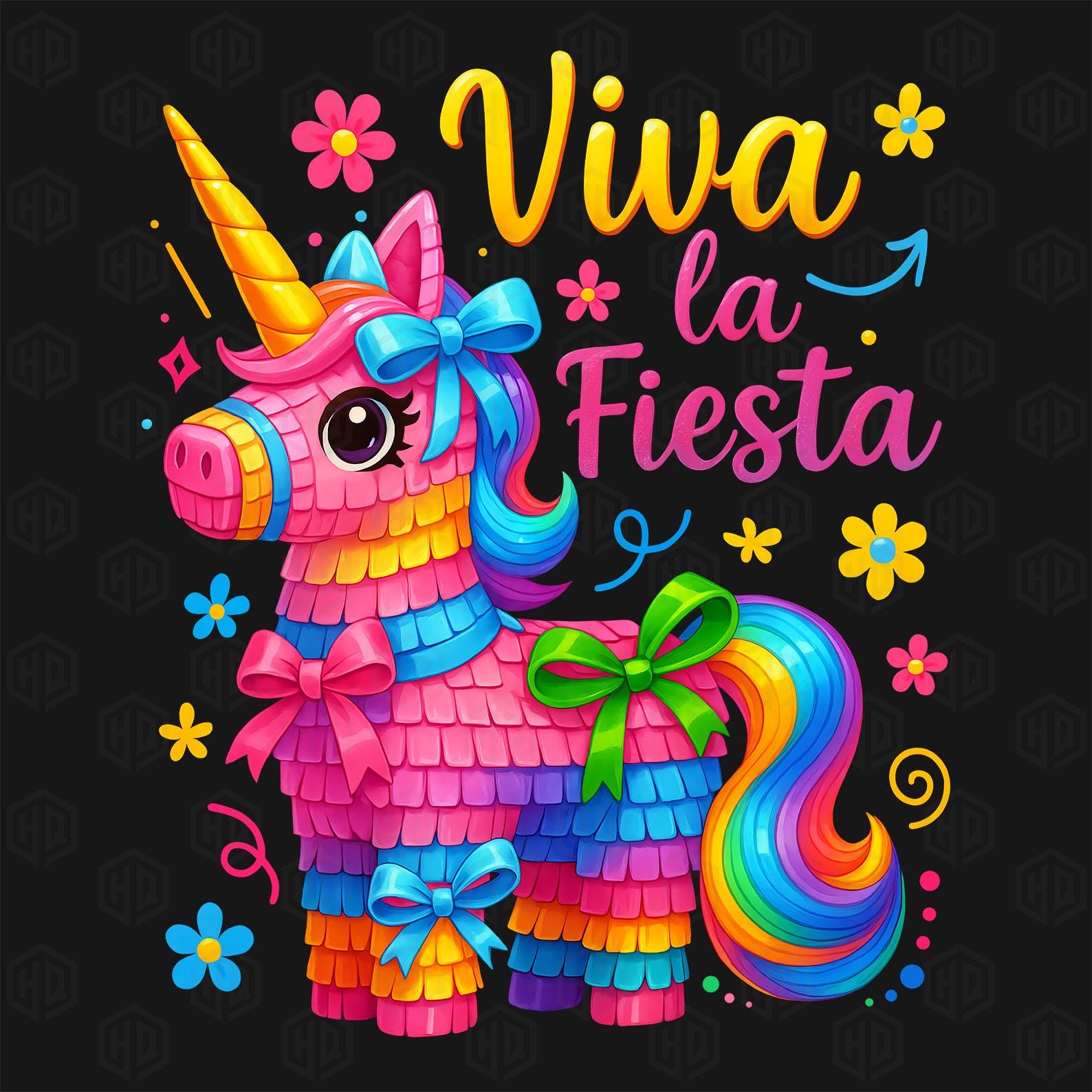 Viva La Fiesta PNG, Mexican Pinata Coquette Bow Design, Mexican Party ...