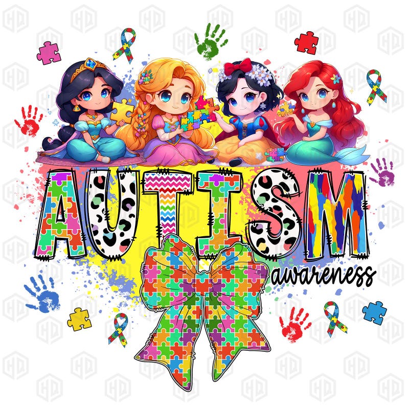 Autism Princess Png, Autism Bow Png, Autism Awareness Png, Be Kind Png ...