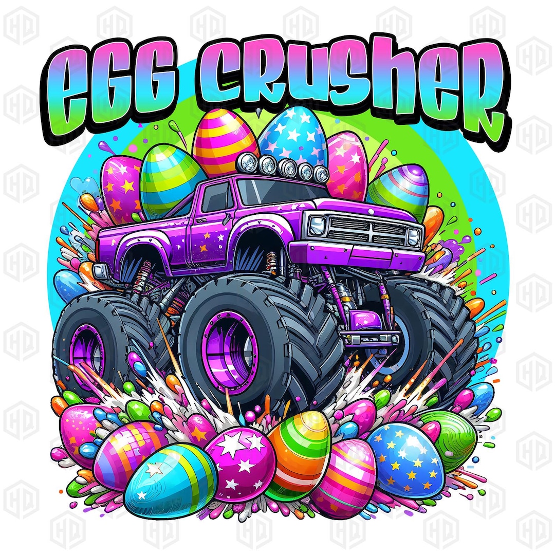 Monster Truck Easter Cartoon Png, Cartoon Easter Png, Happy Easter Day ...