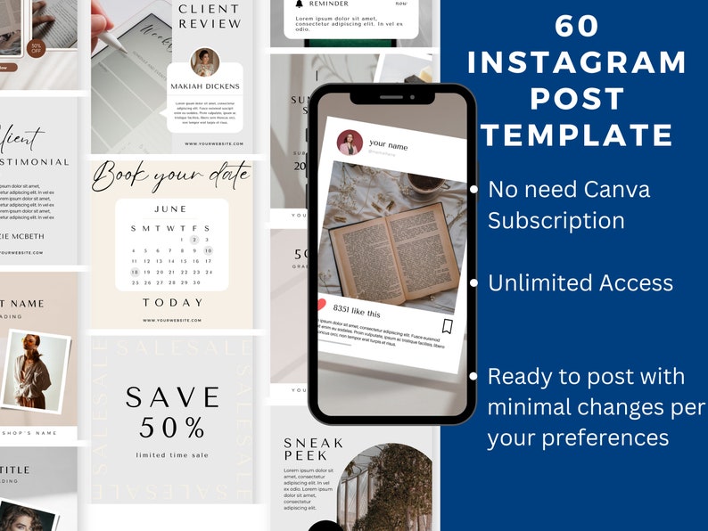 Instagram Post Template Canva Instagram Template IG Templates Social ...