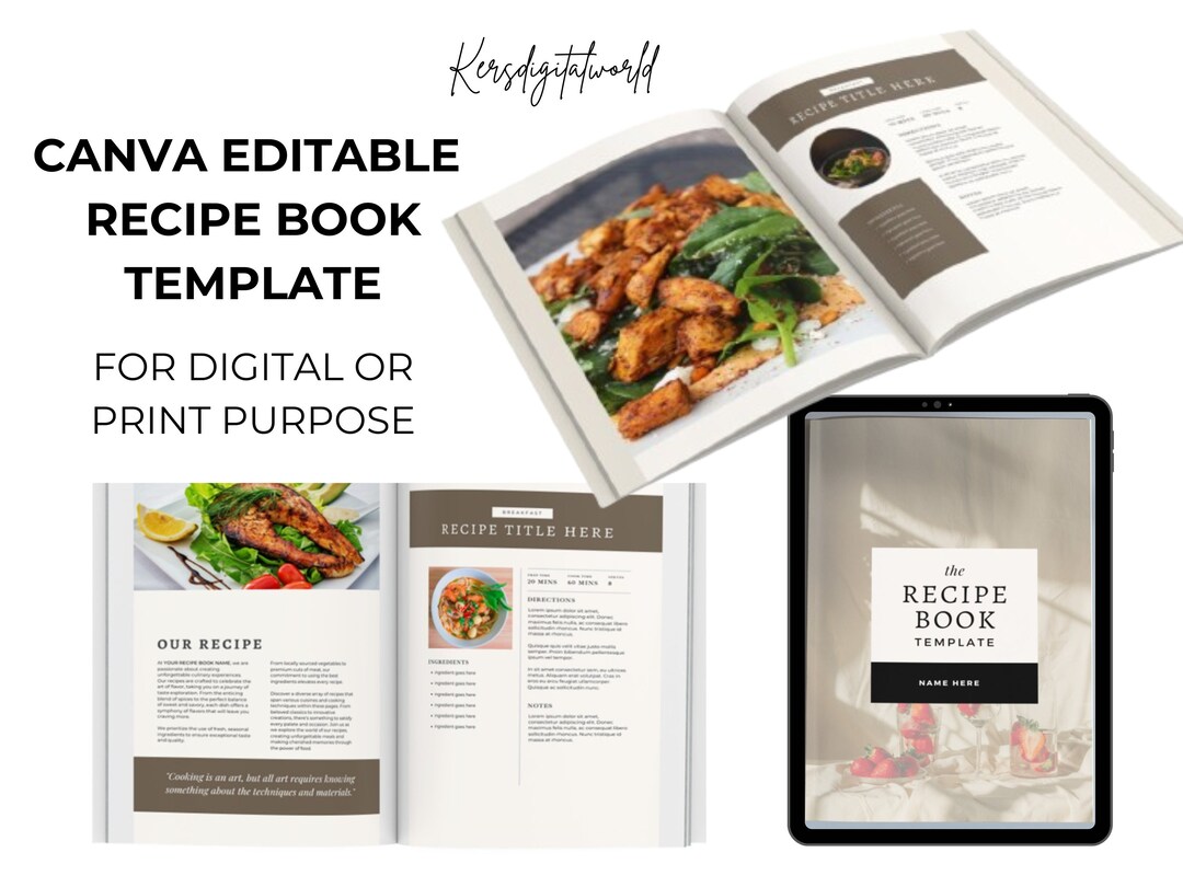 Recipe Book Template Recipe Books Digital Recipe Book Cook Book ...