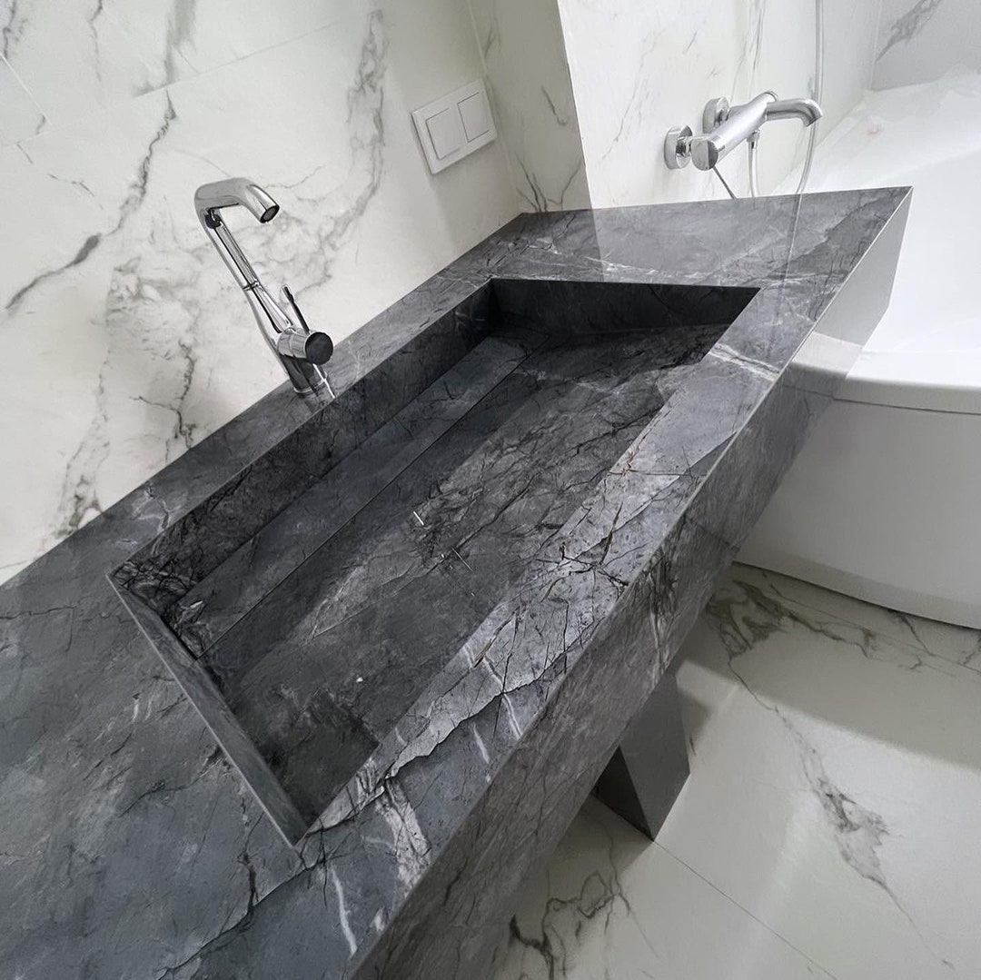 Porcelain Tile Countertop With Basin Basin With Ceramic Tile Sink ...