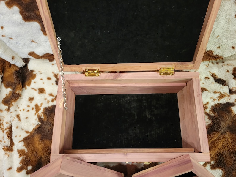 Handmade Cedar Jewelry Box, Velvet Lined Jewelry Box, Wooden Box, Cedar ...