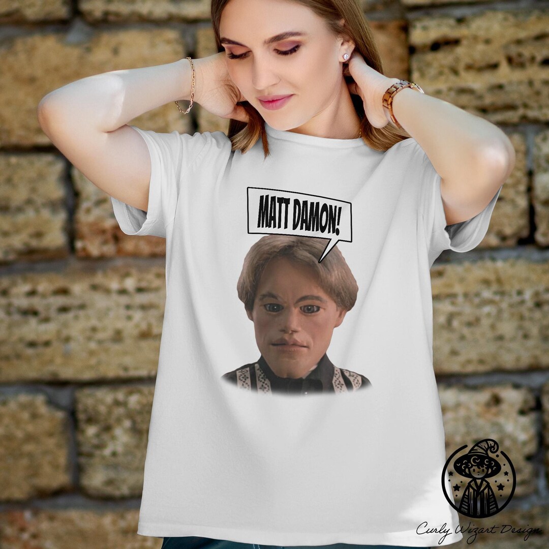 Matt Damon Puppet T-shirt Funny America Actor Shirt Minimal Simple ...