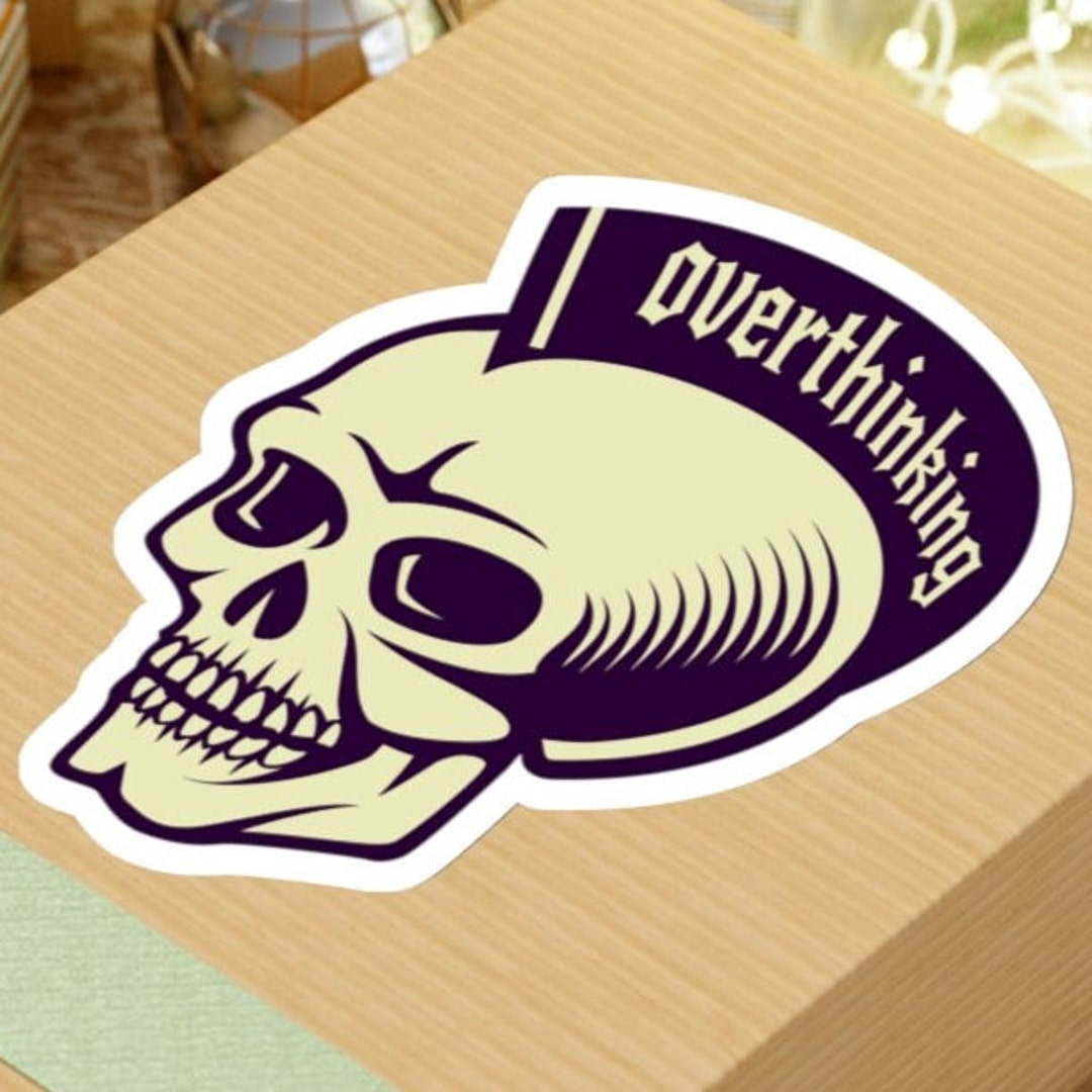 Overthinking Skull Sticker Happiness, Mindfulness, Mental Health ...