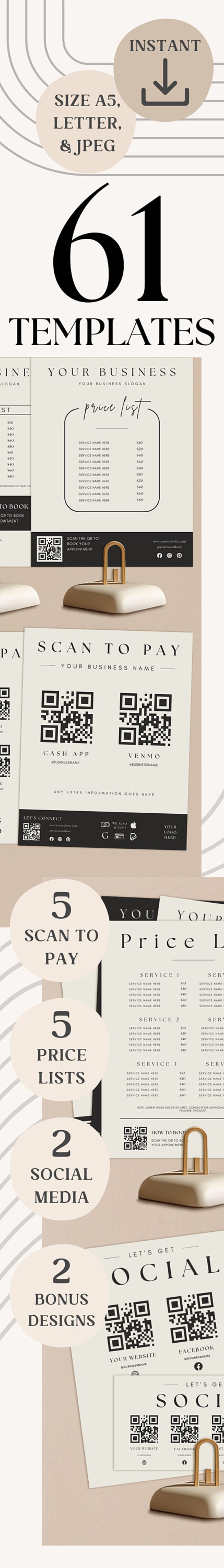 Price List Editable Template Virtual Tip Jar Template for Bartender ...