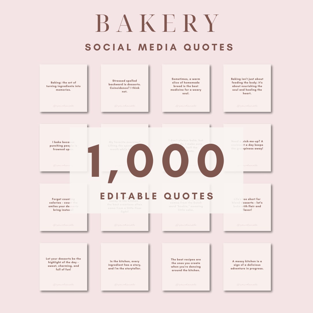 Social Media Quote for Bakery Business Mega Bundle IG Editable Post ...