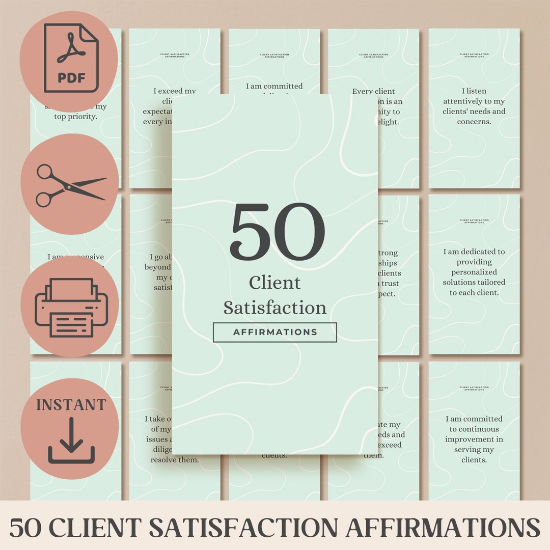 Client Satisfaction Positive Affirmation Card for Business Professional ...