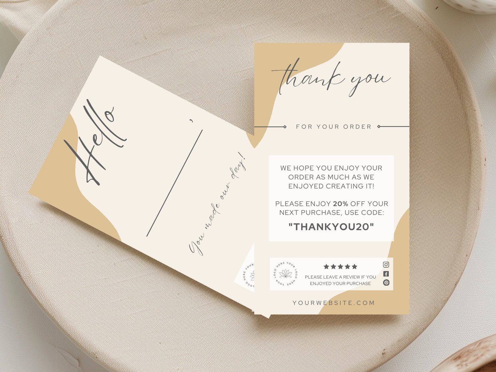 Printable Thank You for Your Purchase Card for Small Business Solution ...