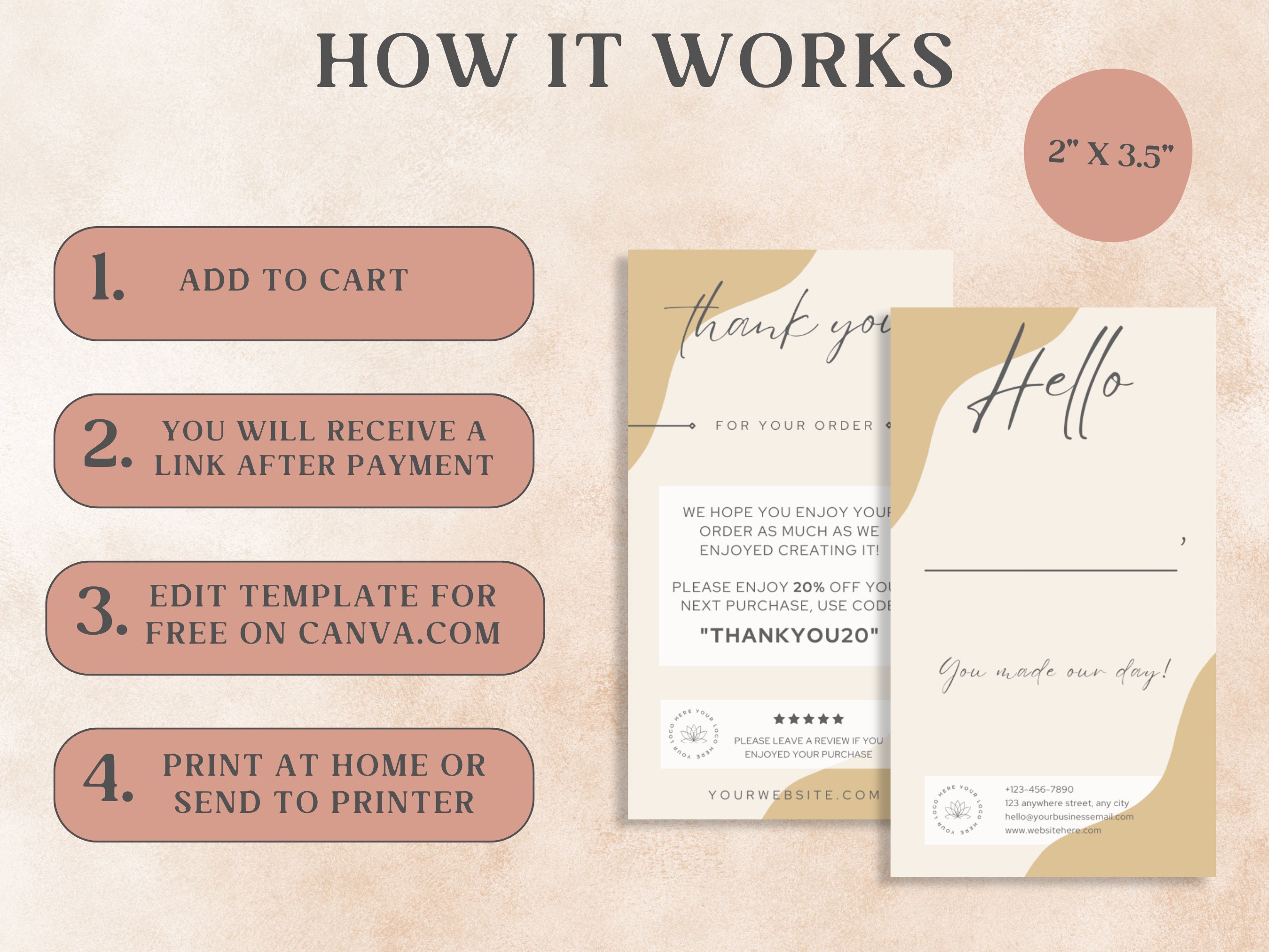 Printable Thank You for Your Purchase Card for Small Business Solution ...