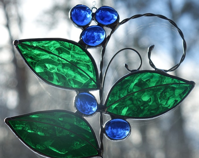Stained Glass Blueberries Sun Catcher - Etsy
