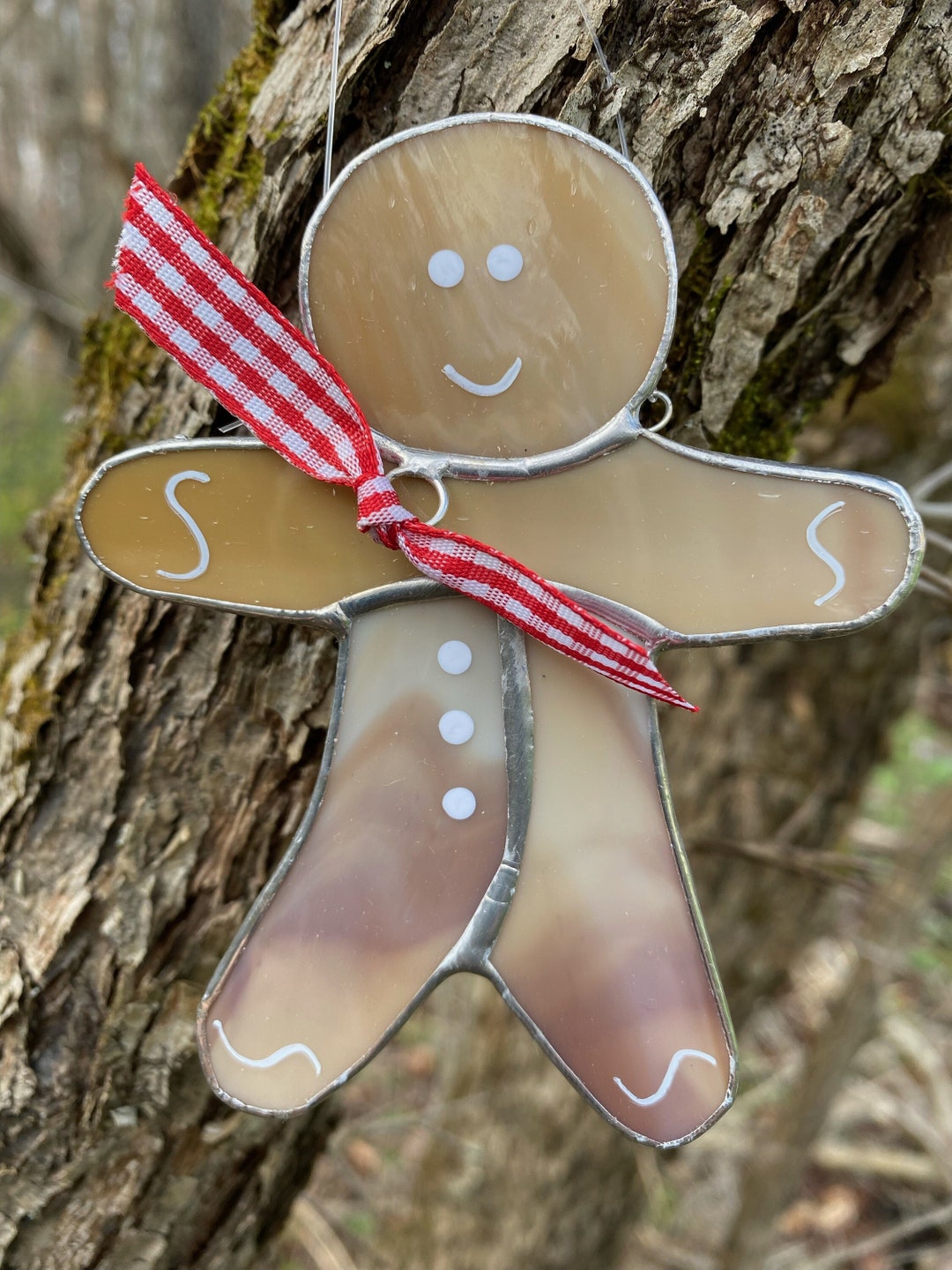 Stained Glass Gingerbread Man Ornament - Etsy