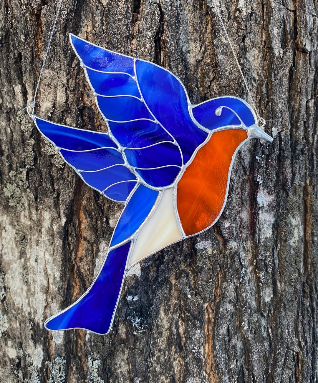 Stained Glass Bluebird Sun Catcher - Etsy