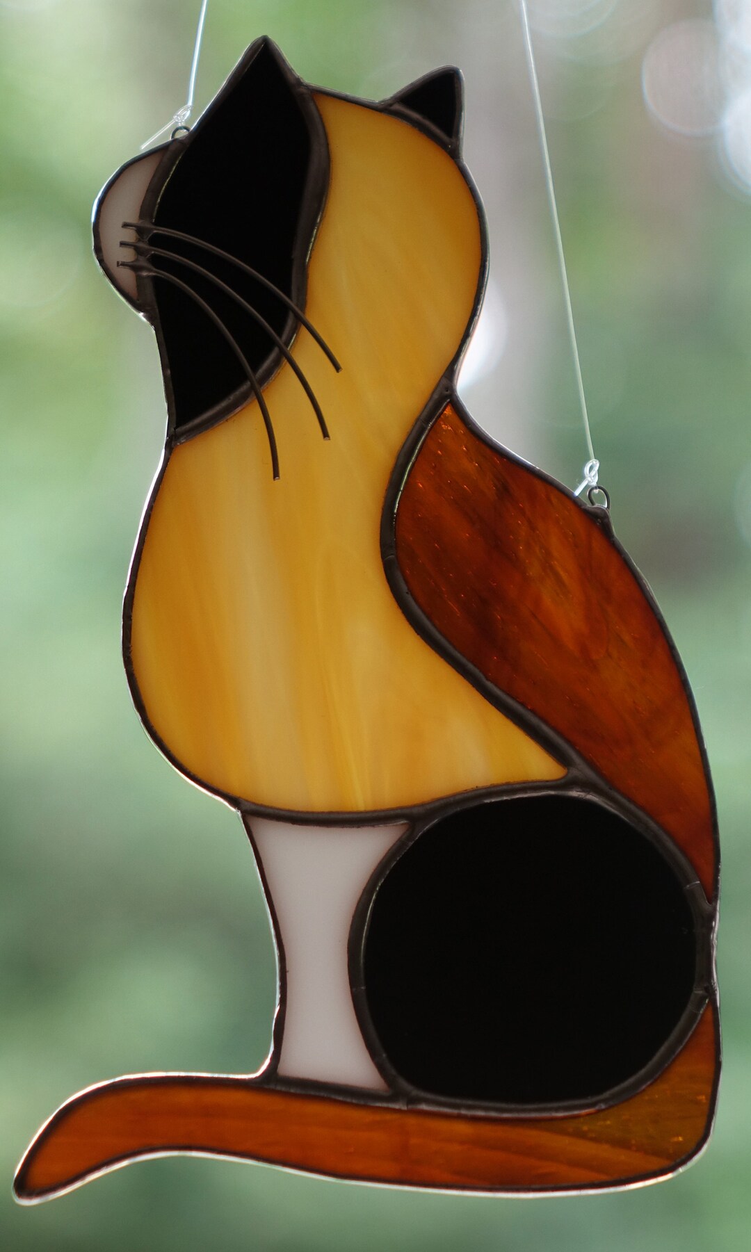 Stained Glass Calico Cat Sun Catcher - Etsy