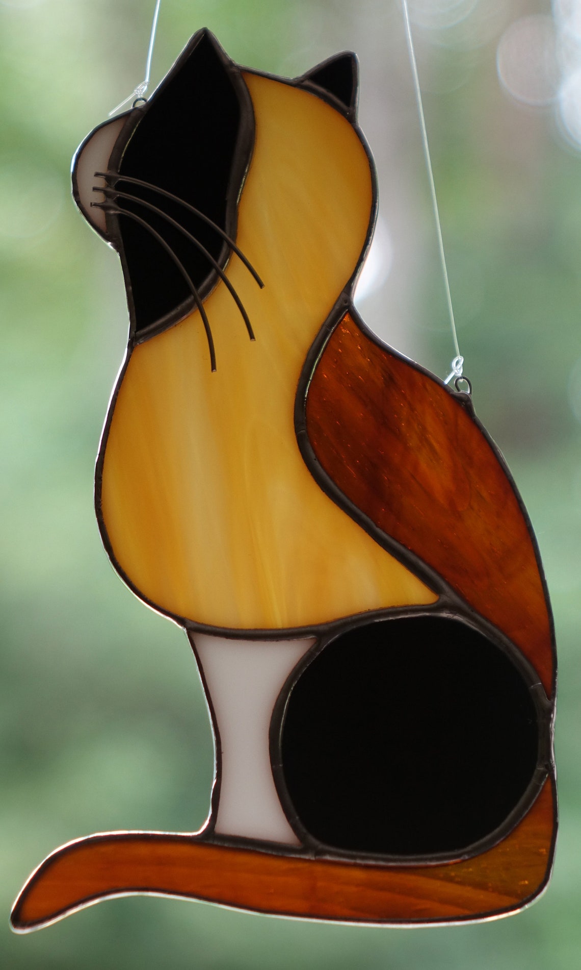 Stained Glass Calico Cat Sun Catcher | Etsy