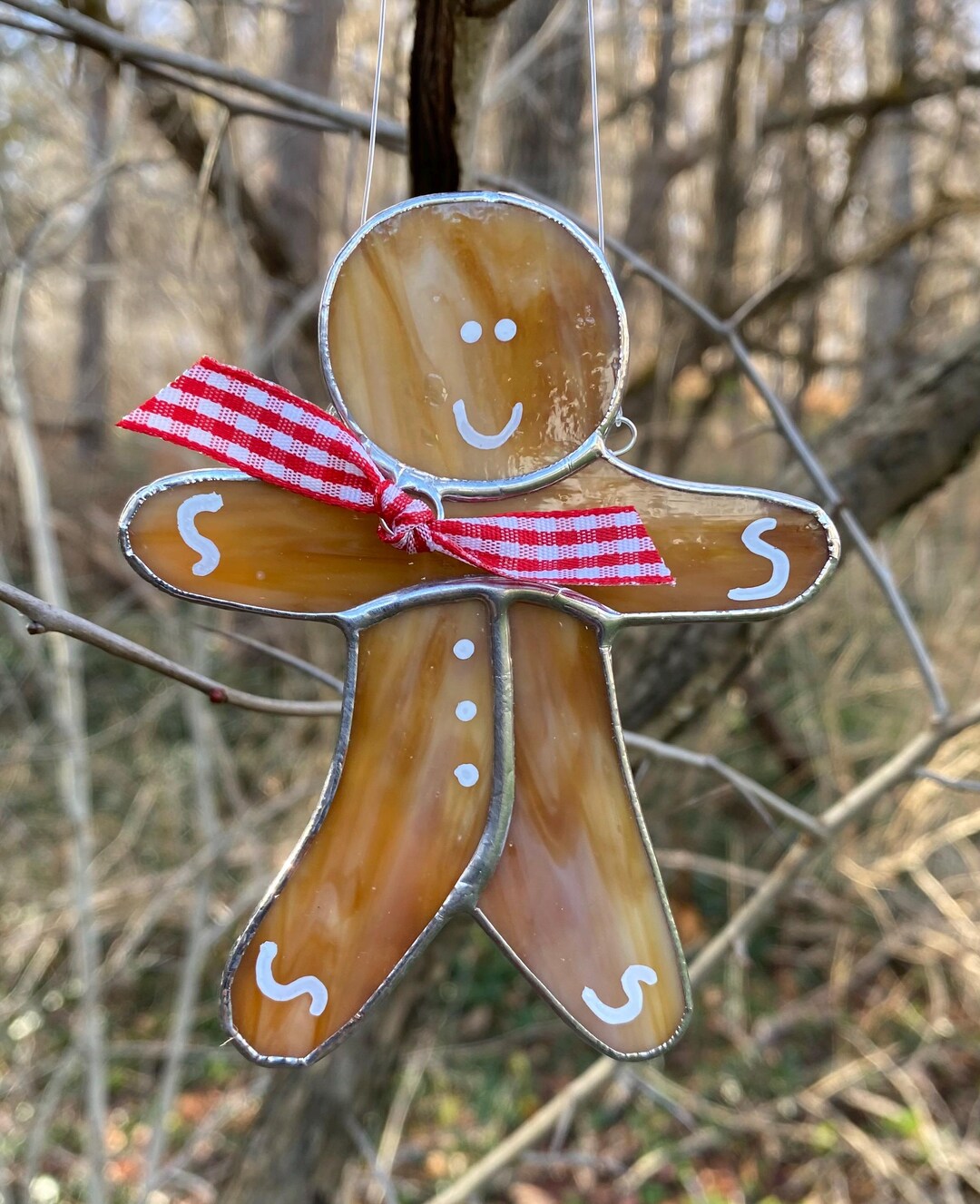 Stained Glass Gingerbread Man Ornament - Etsy