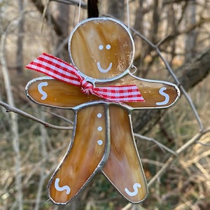 Stained Glass Gingerbread Man Ornament - Etsy