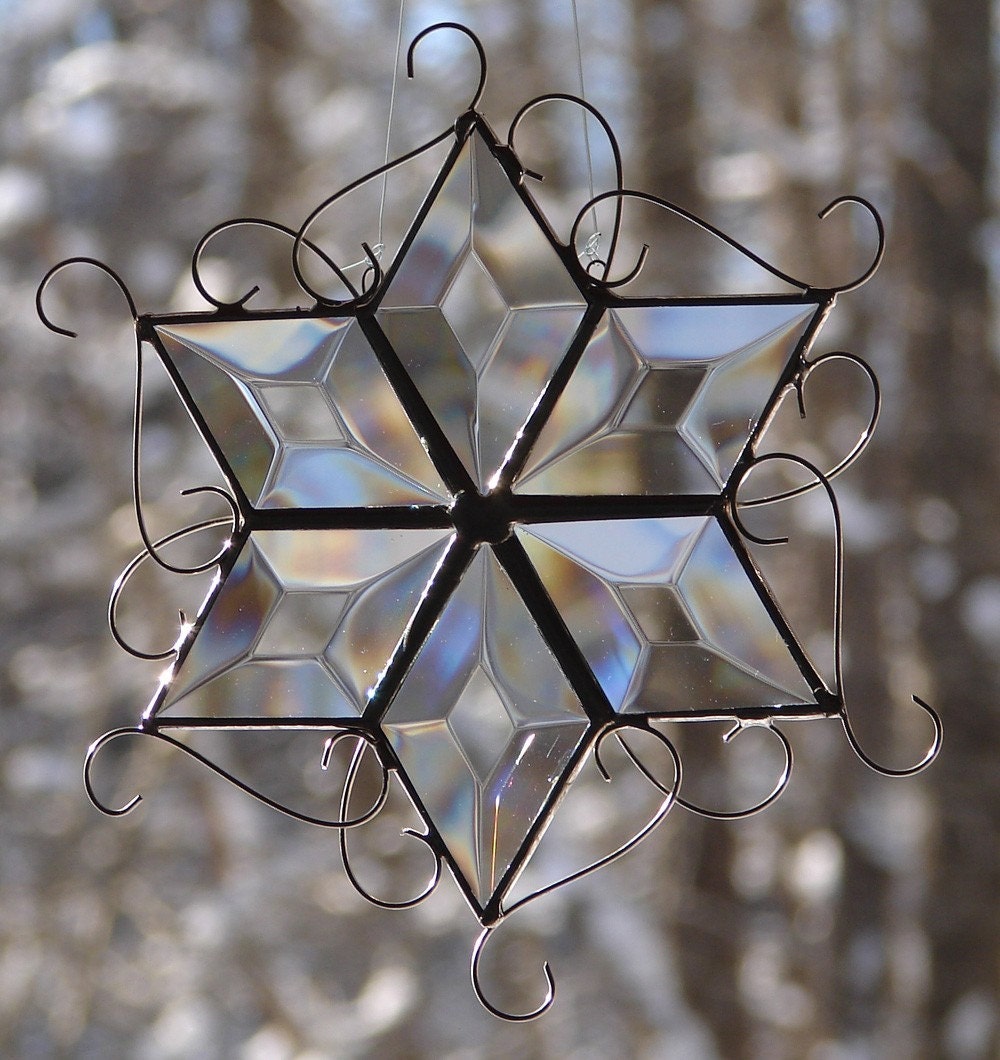 Stained Glass Beveled Star Sun Catcher - Etsy
